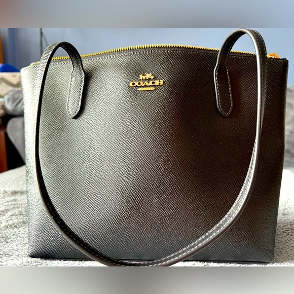 Coach | Bags | Coach Black Leather Tote Bag | Poshmark